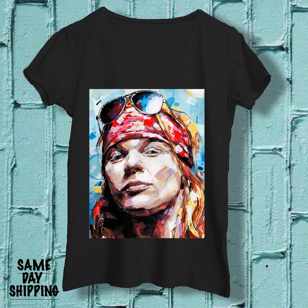 Axl Rose T-shirt, Guns N Roses Band T-shirt, Rare Music Shirt, Rock 'n ...