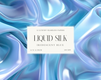 Iridescent Pearl Liquid Silk Seamless Digital Papers, Metallic Fabric ...