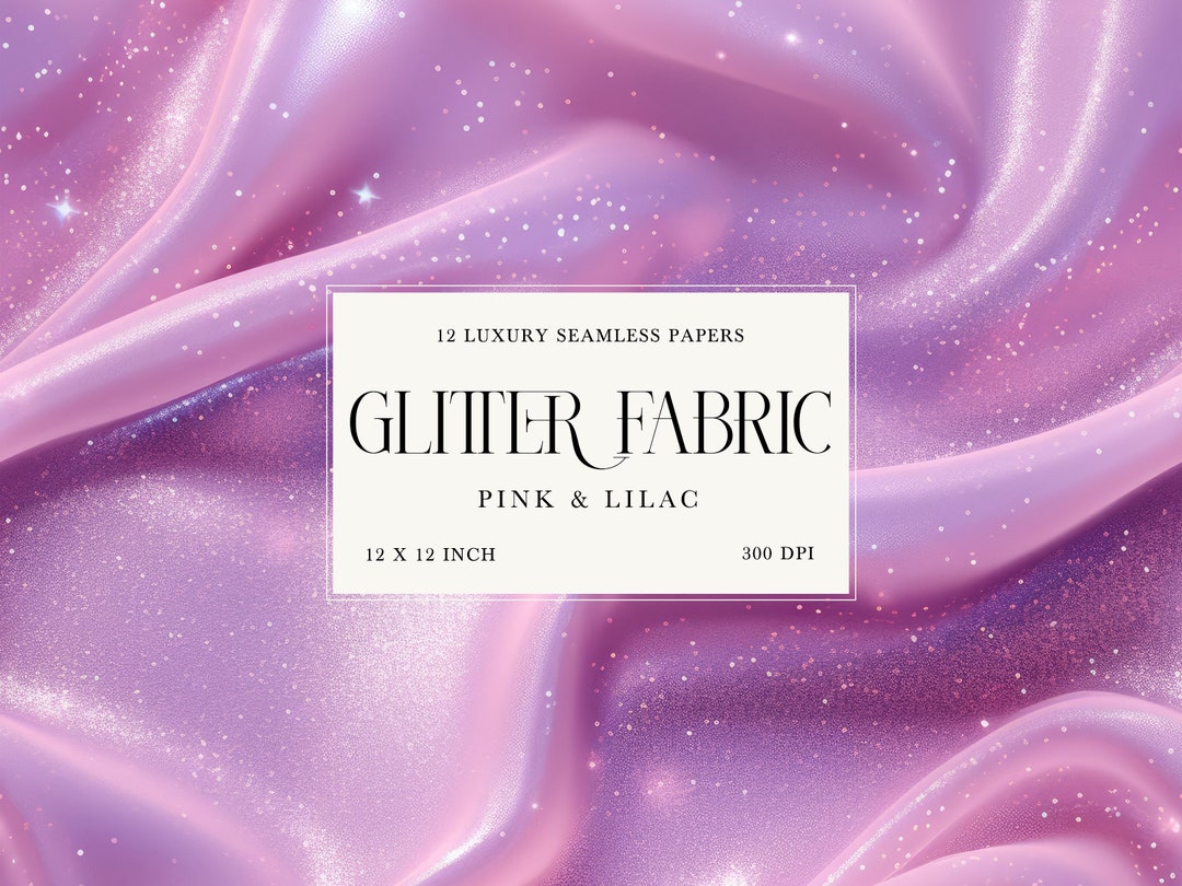 Pink & Lilac Glitter Fabric Seamless Digital Papers, Metallic Sparkle ...