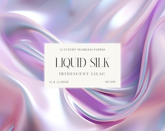 Iridescent Pearl Liquid Silk Seamless Digital Papers, Metallic Fabric ...