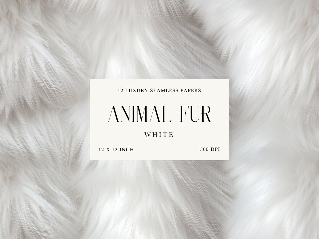 White Animal Fur Fabric Seamless Digital Papers, Hair Textures, Soft ...