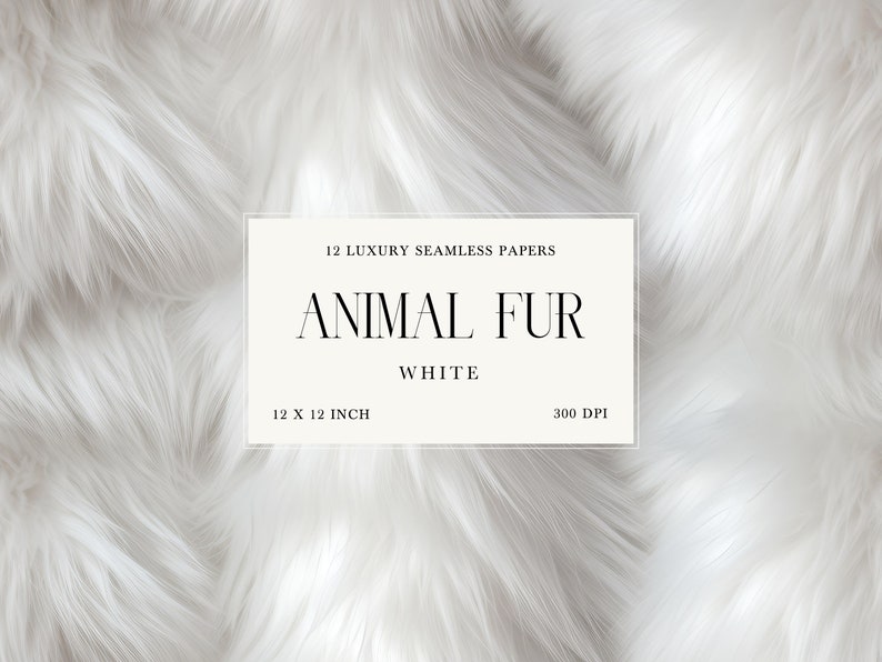 White Animal Fur Fabric Seamless Digital Papers, Hair Textures, Soft ...