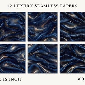 Navy Blue Glitter Fabric Seamless Digital Papers, Metallic Sparkle ...