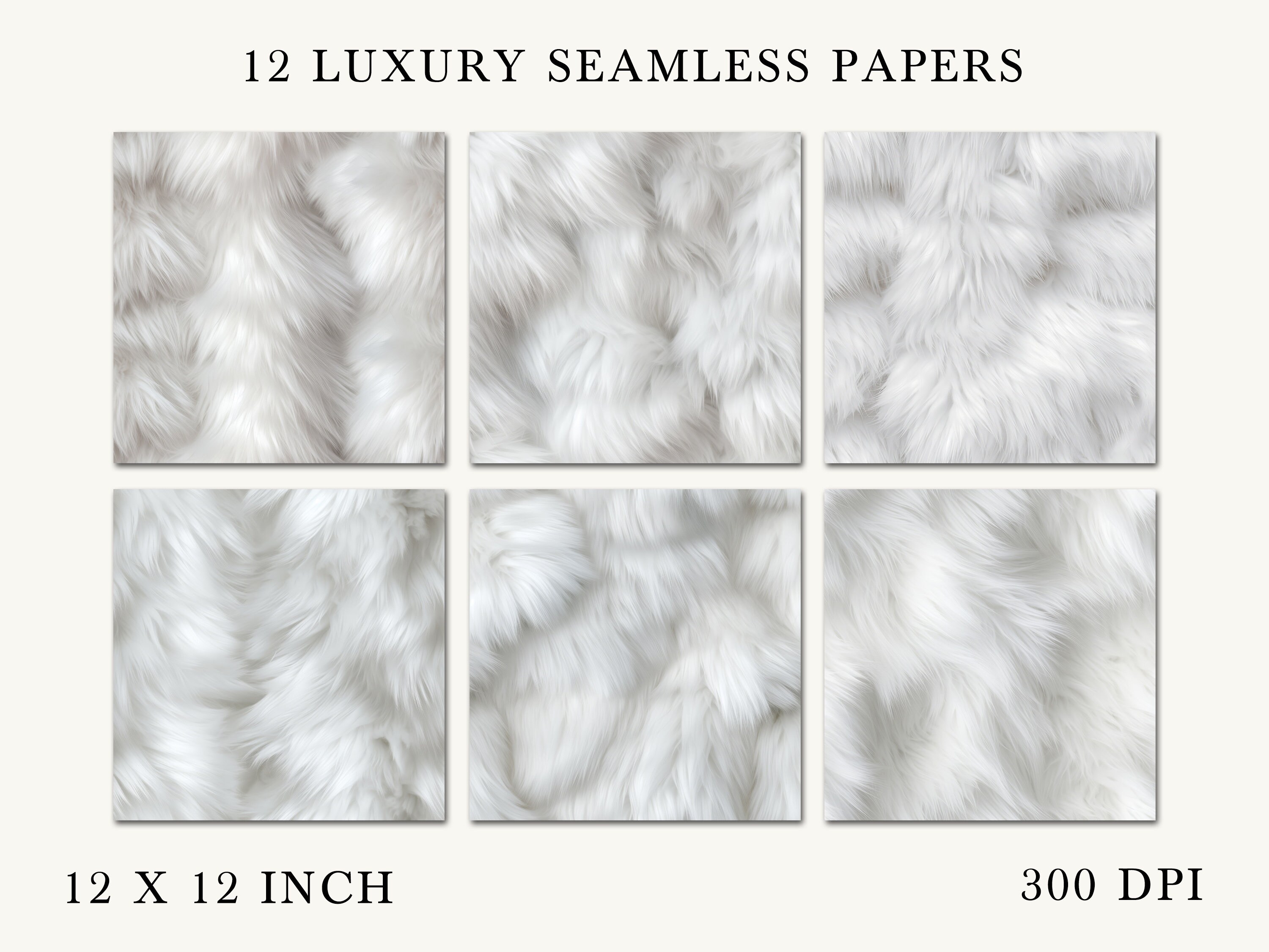 White Animal Fur Fabric Seamless Digital Papers, Hair Textures, Soft ...