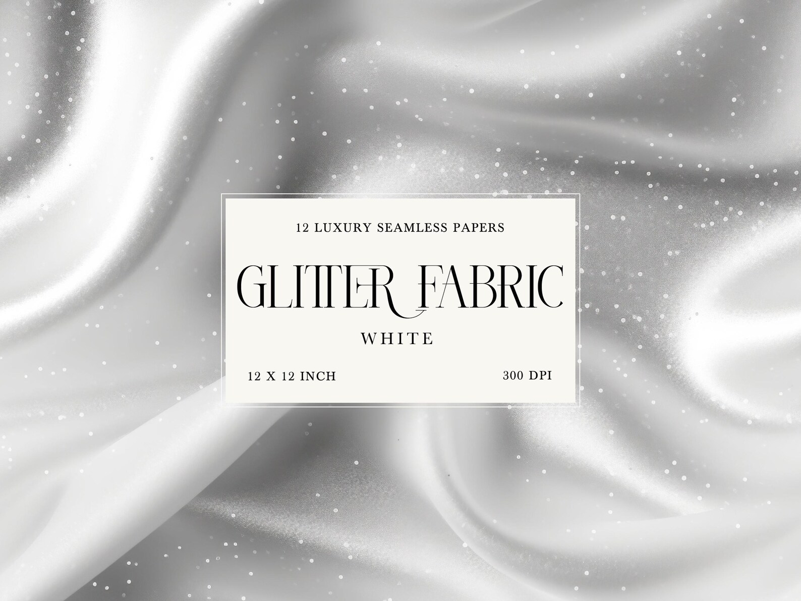 White Glitter Fabric Seamless Digital Papers, Metallic Sparkle Textures ...