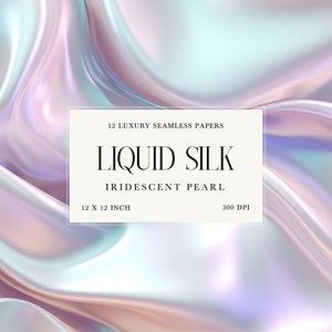 Iridescent Pearl Liquid Silk Seamless Digital Papers, Metallic Fabric ...