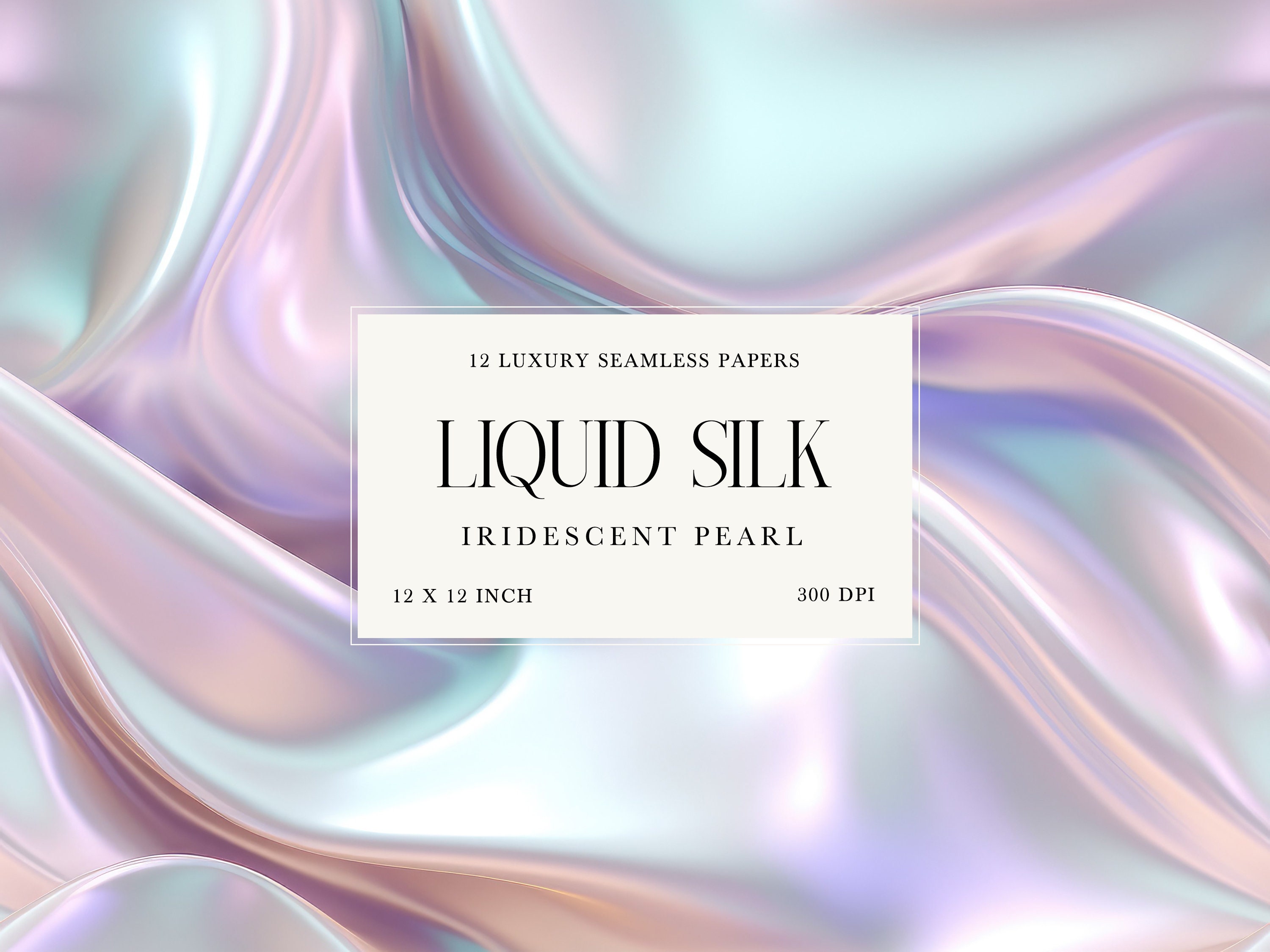 Iridescent Pearl Liquid Silk Seamless Digital Papers, Metallic Fabric ...
