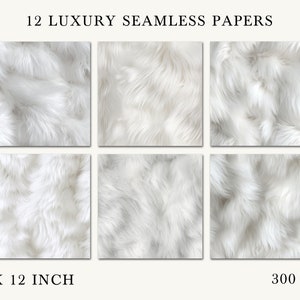 White Animal Fur Fabric Seamless Digital Papers, Hair Textures, Soft ...