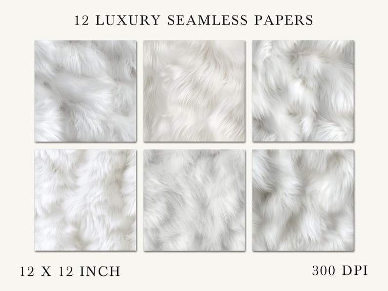 White Animal Fur Fabric Seamless Digital Papers, Hair Textures, Soft ...