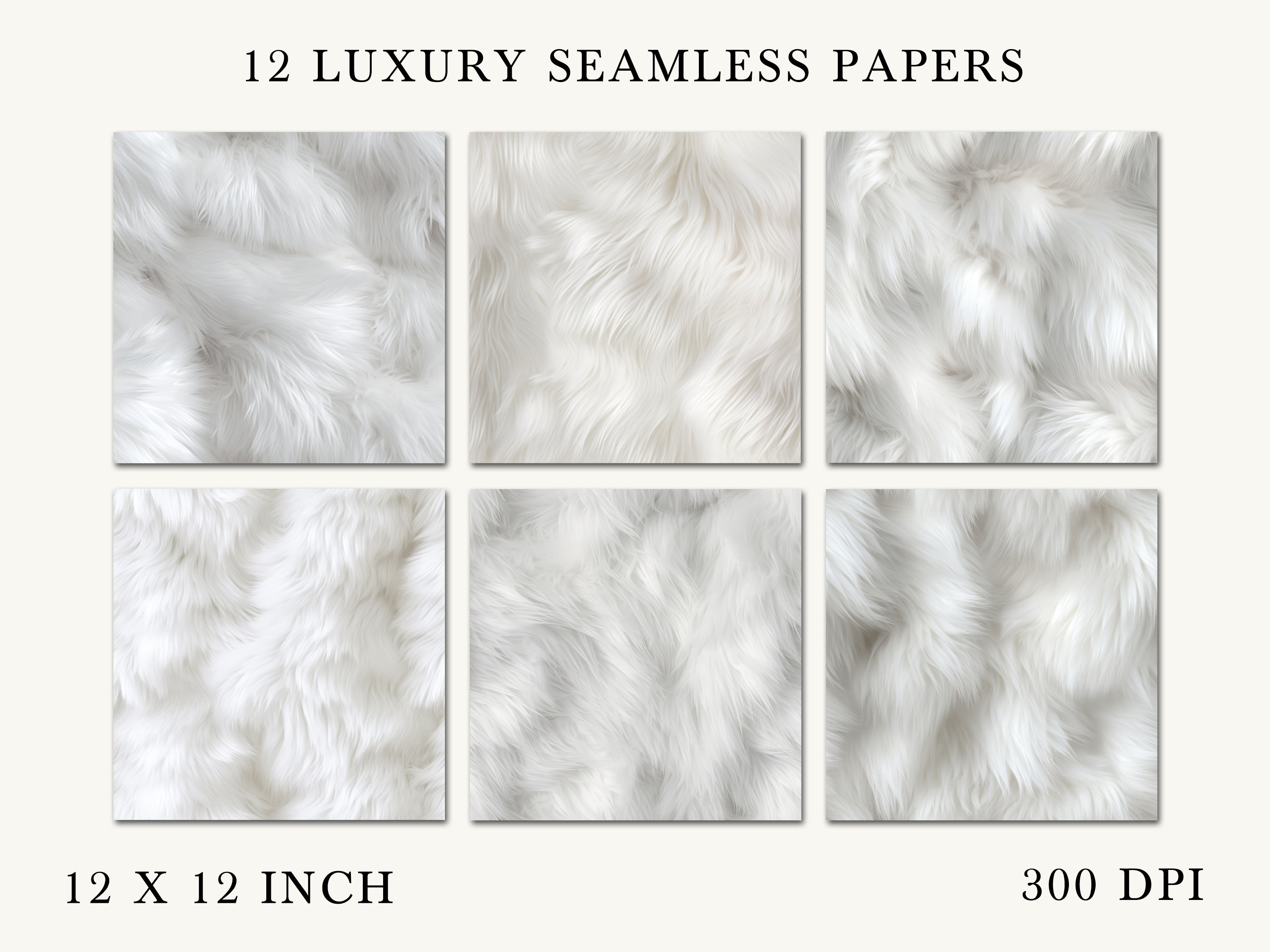 White Animal Fur Fabric Seamless Digital Papers, Hair Textures, Soft ...