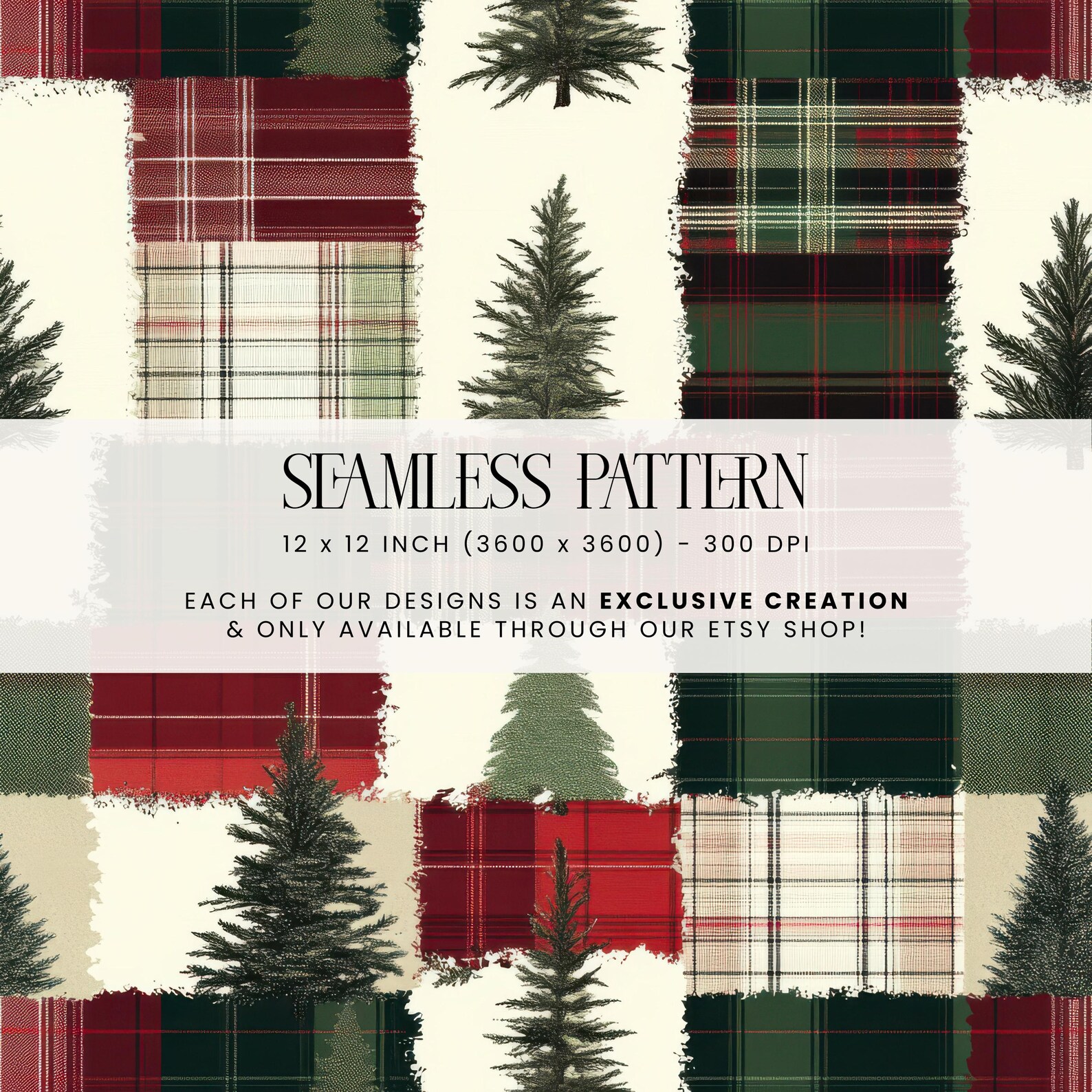 Christmas Plaid Patchwork Seamless Digital Paper, Xmas Tartan Seamless ...