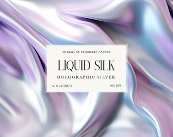 Iridescent Pearl Liquid Silk Seamless Digital Papers, Metallic Fabric ...