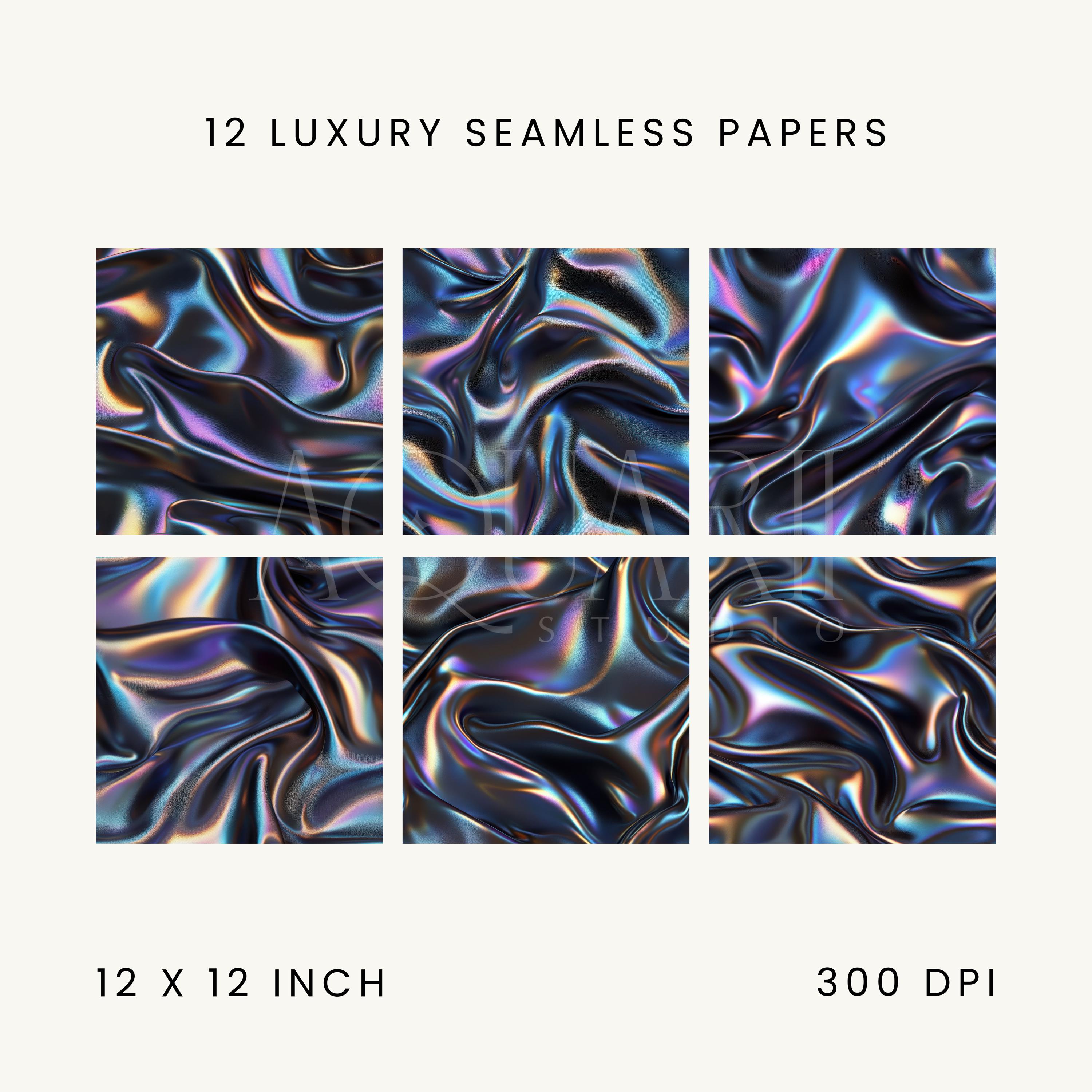 Pearl Black Liquid Silk Seamless Digital Papers, Metallic Fabric ...