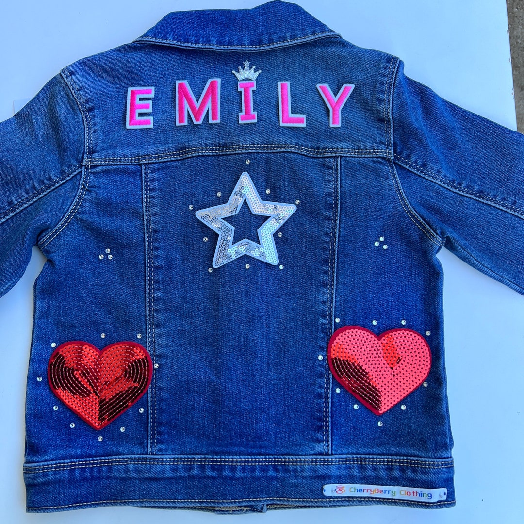 Girls Custom Jean Jacket , Personalized Patch Jacket , Kids ...