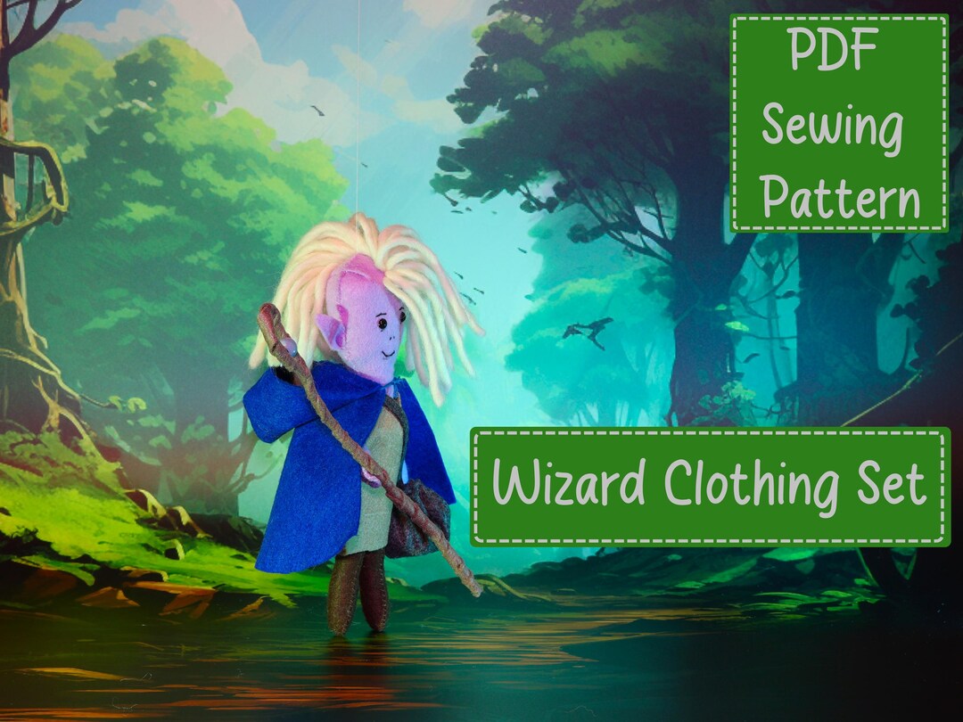 Wizard Clothing Set - Dnd Felt Doll PDF Pattern Add-on, Cloak, Bag ...