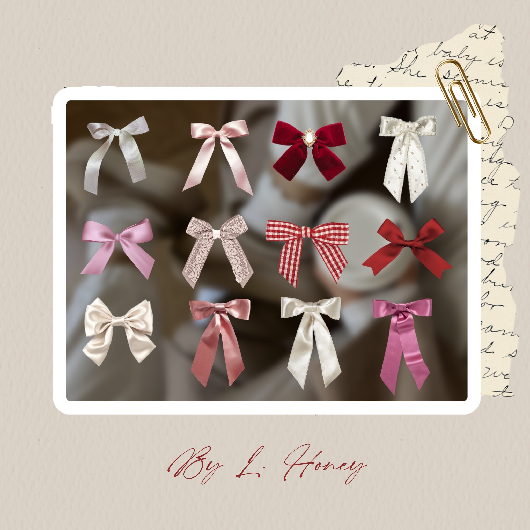 100 Ribbons Bows Digital Stickers for Goodnotes, iPad Planner ...