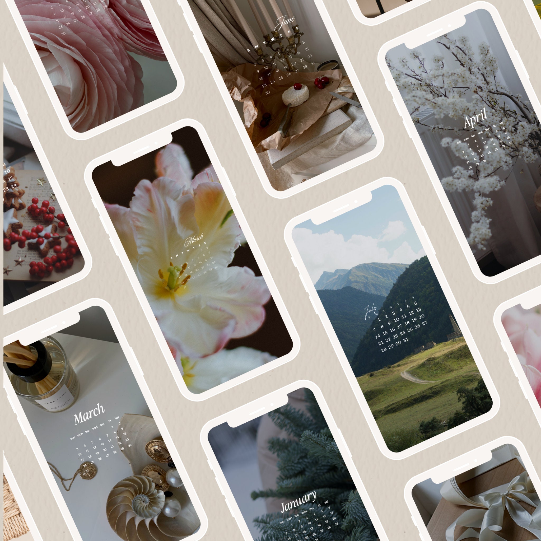 2024 Monthly Mobile Calendar Wallpaper Background Monthly iPhone ...