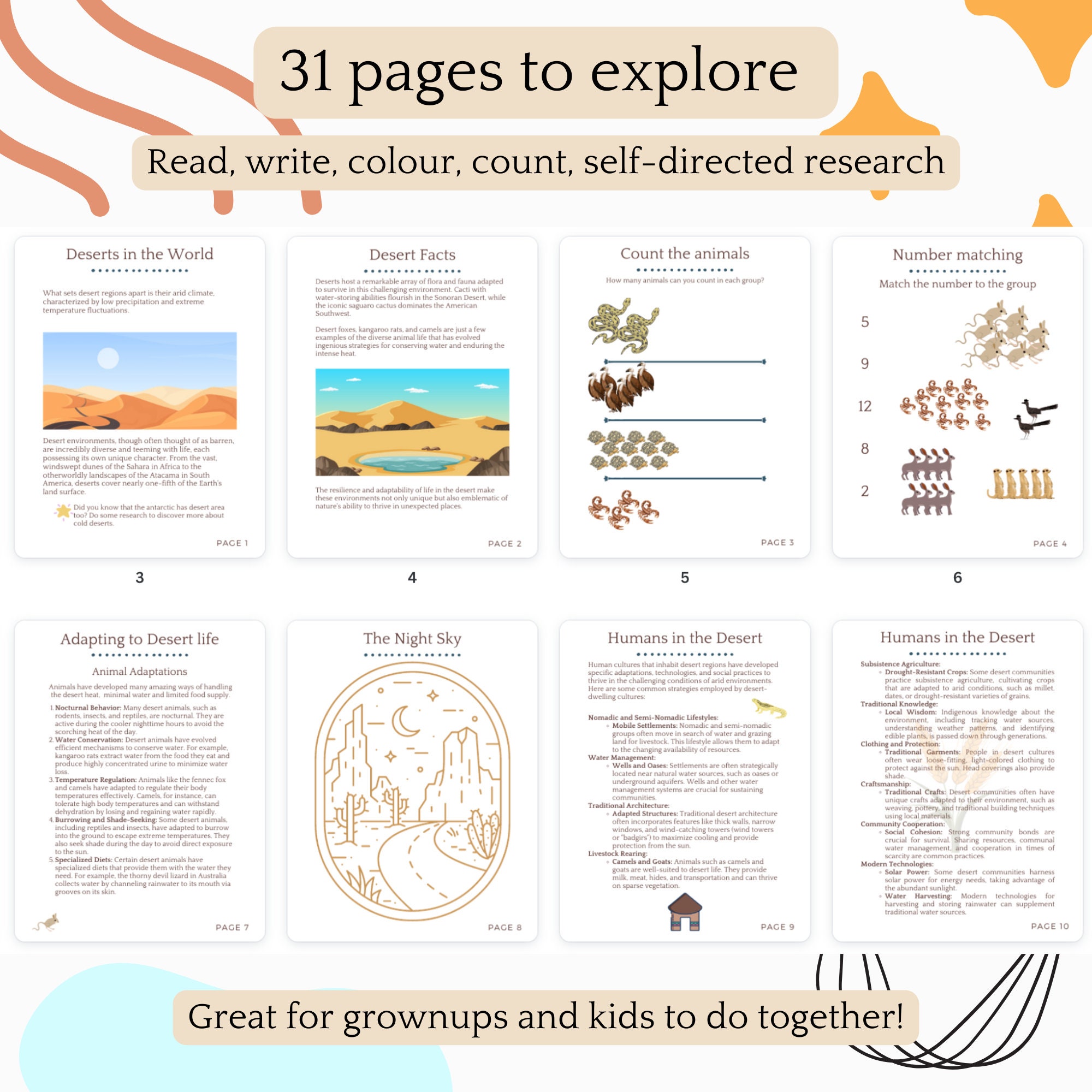 Desert Activity Book Printable Preschool Elementary Education - Etsy