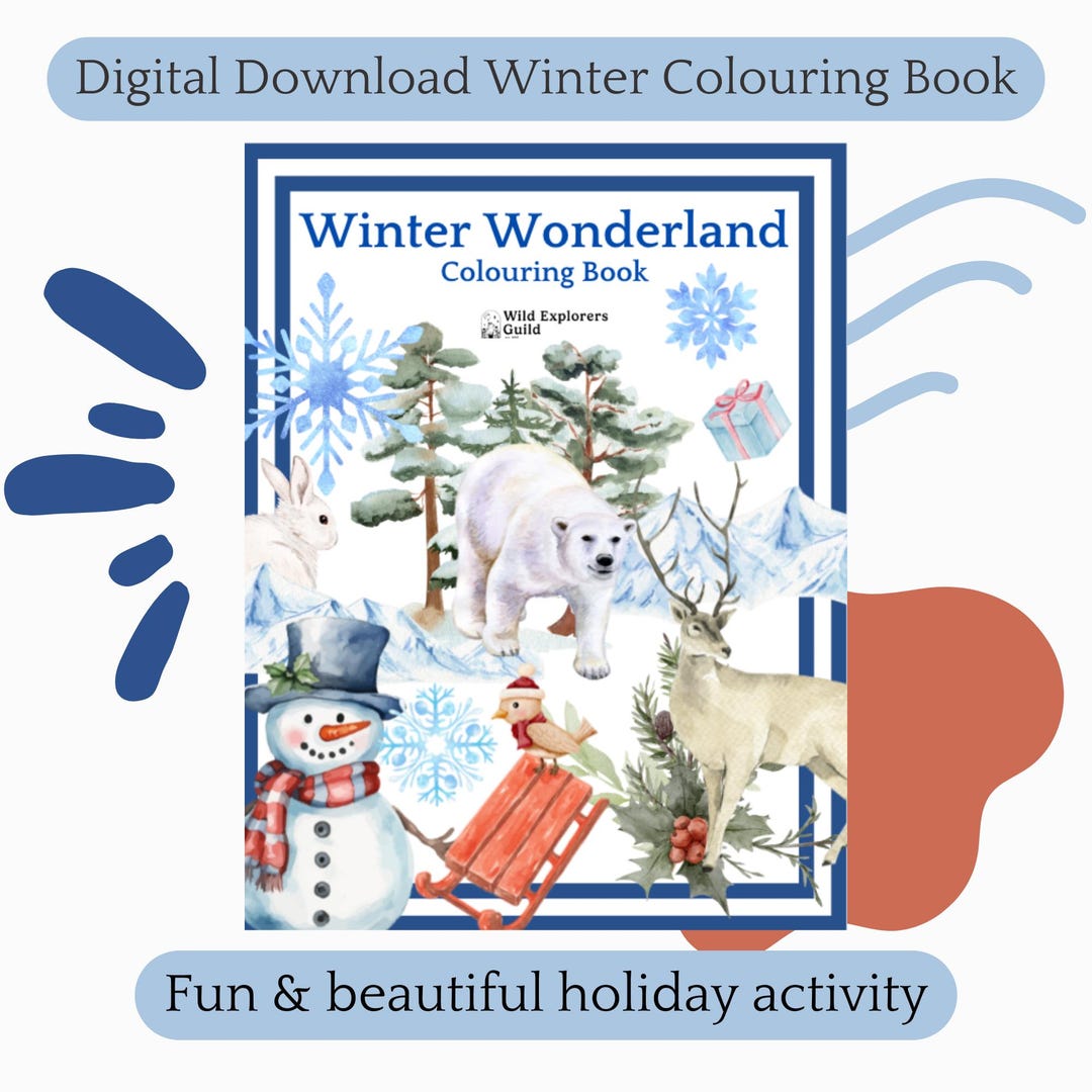 Winter Wonderland Coloring Book for Kids | Holiday Activity (digital ...