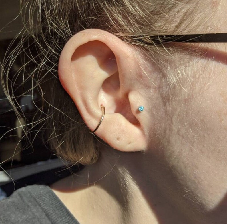 Thick Conch Earring, Simple Seamless Ring, Cartilage Ring, Conch Hoop ...