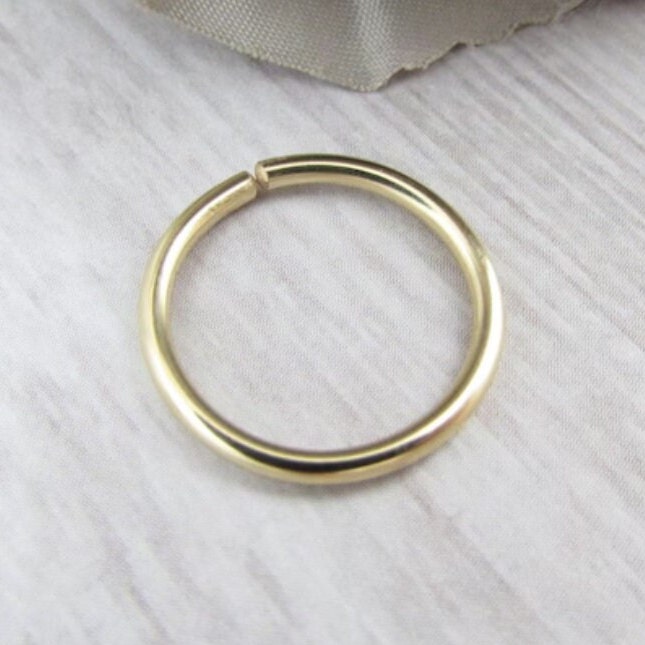 Thick Conch Earring, Simple Seamless Ring, Cartilage Ring, Conch Hoop ...