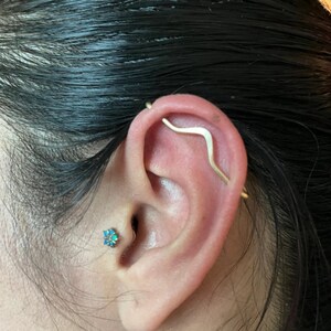 V Smooth Industrial Ear Bar, Industrial Piercing, Industrial Barbell ...