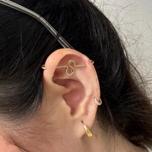 Smooth Abstract Industrial Ear Bar, Seamless Industrial Piercing ...