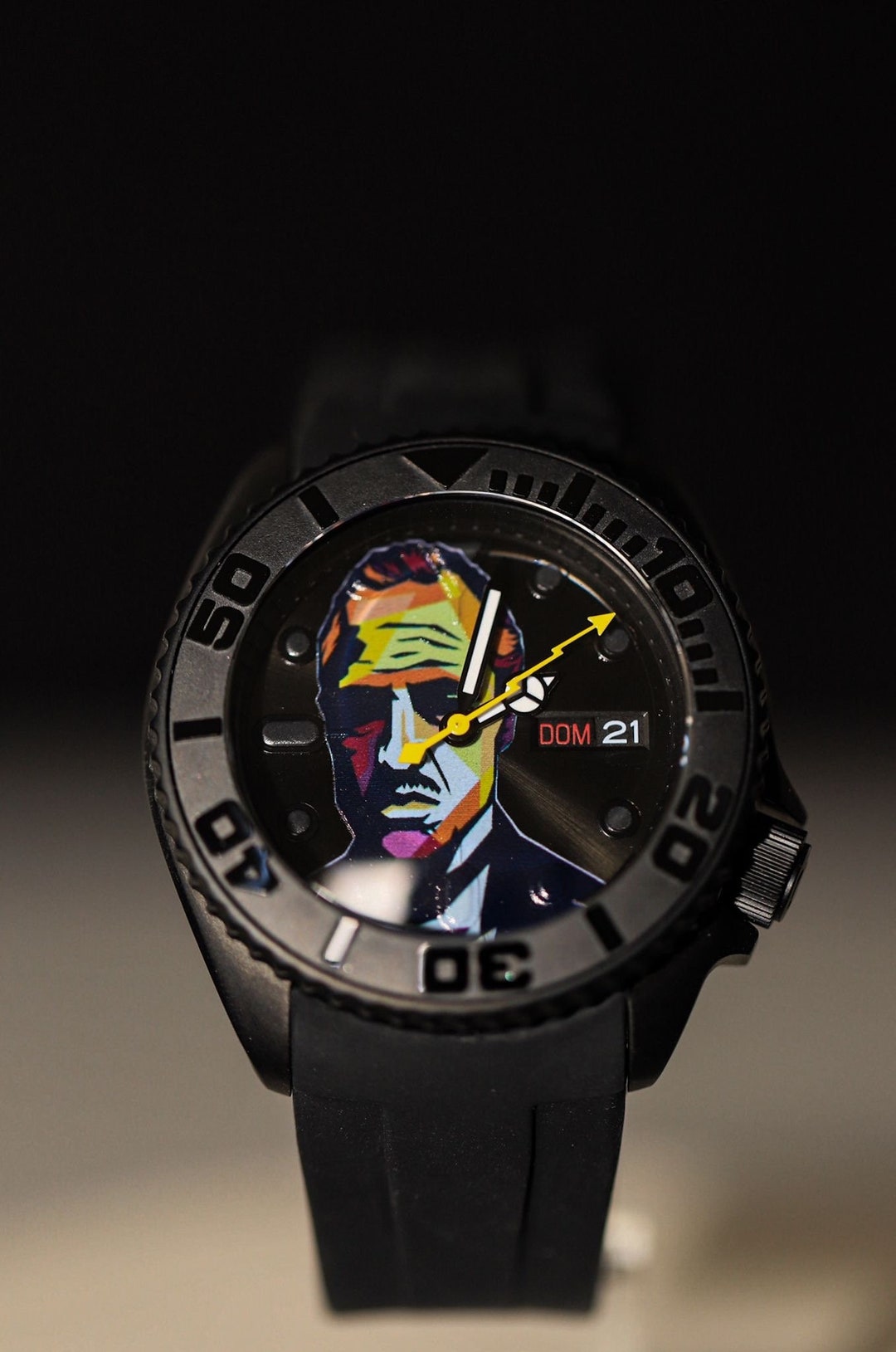 Mod Paint Watch Custom Watch Automatic Mod Black Dial Your Favourite ...