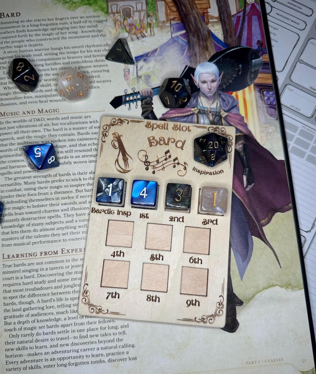 D&D Bard Spell Slot Tracker With Dice Slots - Customizable! - Etsy