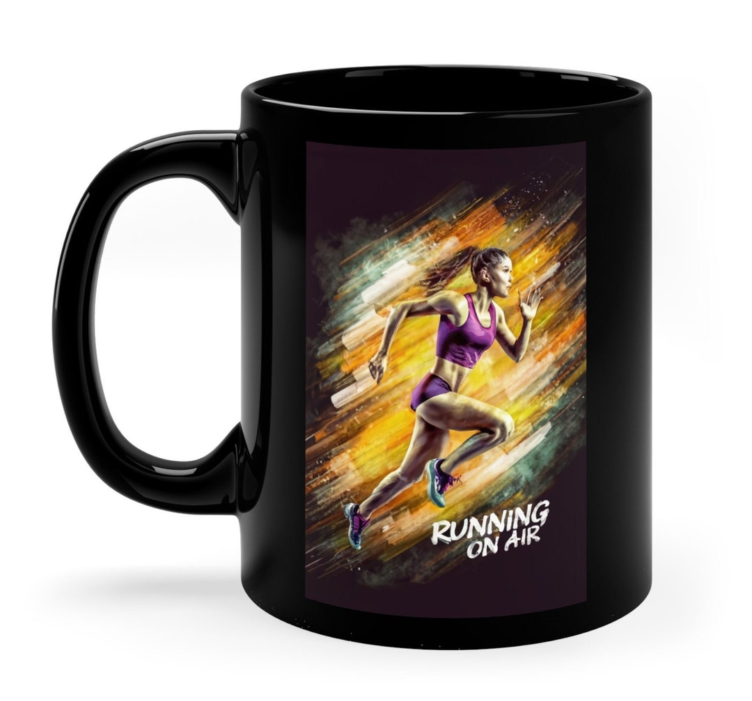 Female Runner Coffee Cup Running Art Sports Fun 11oz Black Mug - Etsy