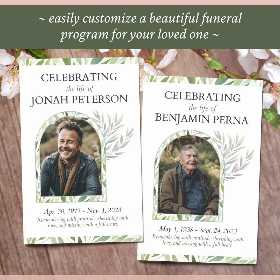 Funeral Program Template for Man Celebration of Life Program Template ...