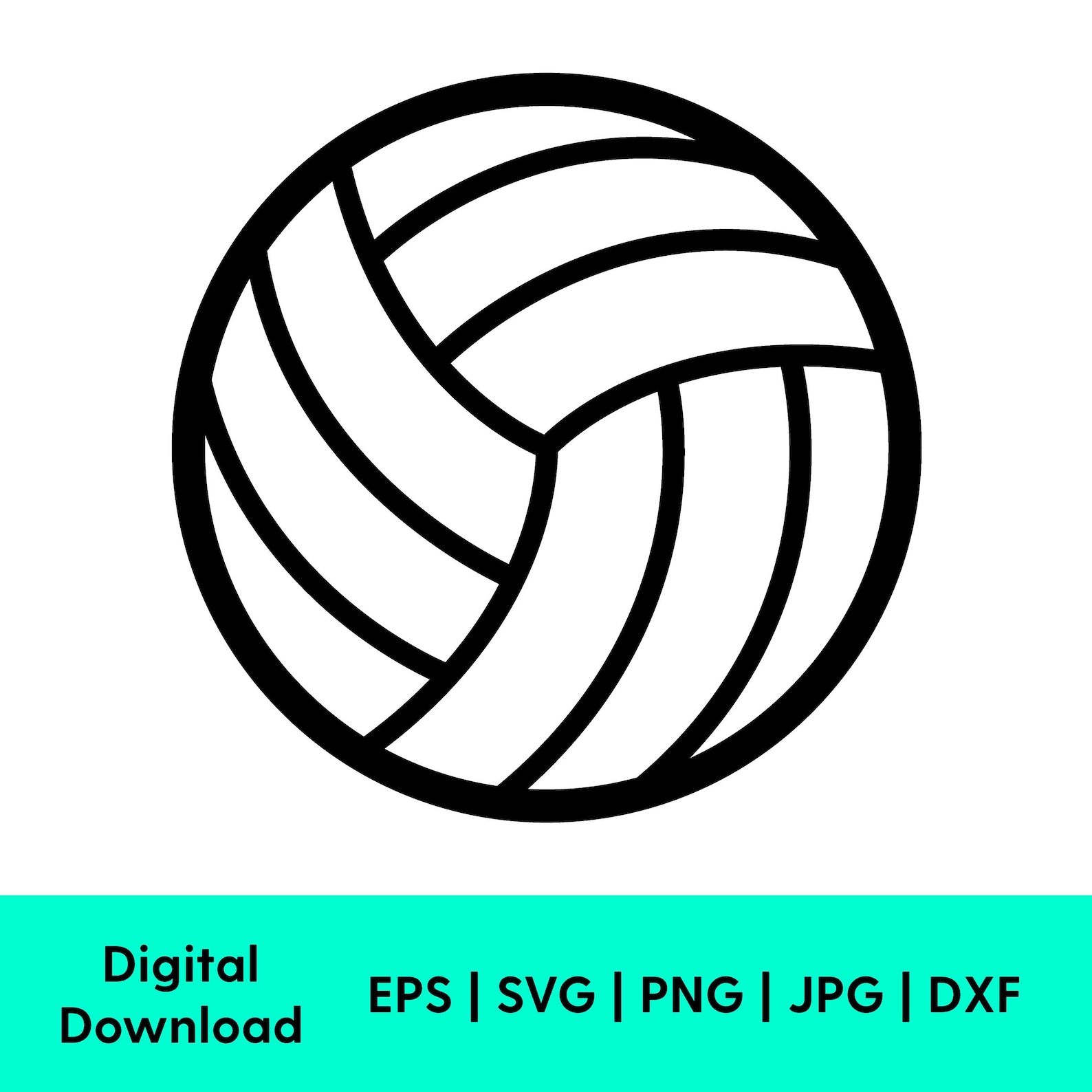 Volleyball Ball - Vector - Digital Download - Eps, Svg, Png, Jpg & Dfx ...