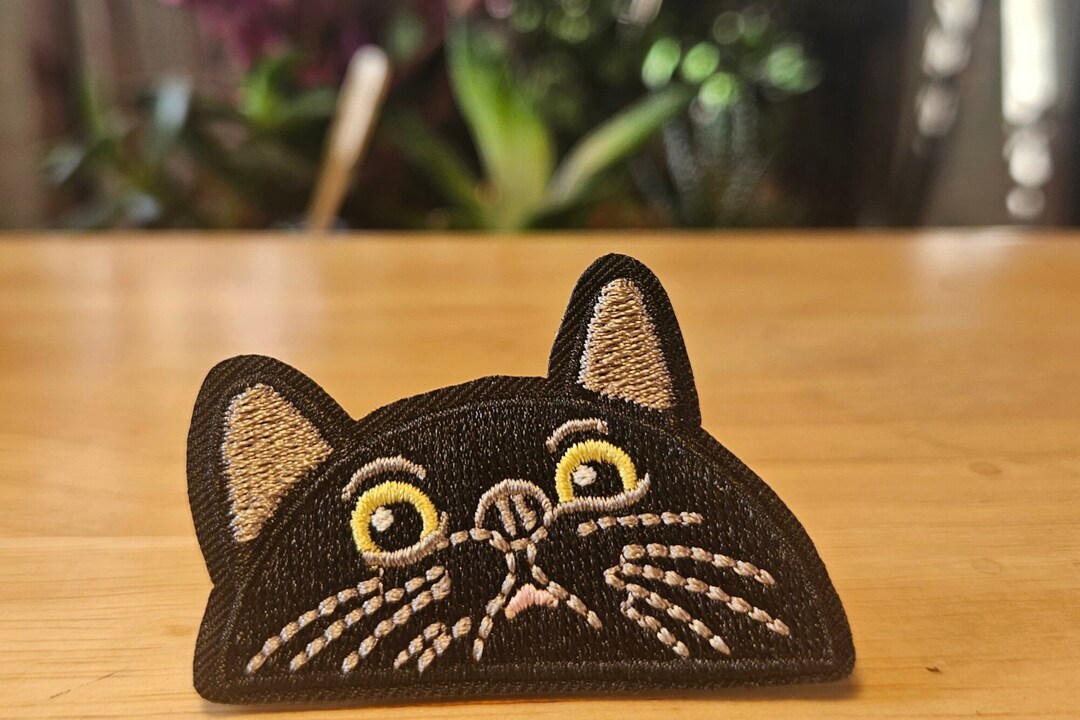 Peeking Cat Embroidery Patch Self-adhesive Iron-on - Etsy