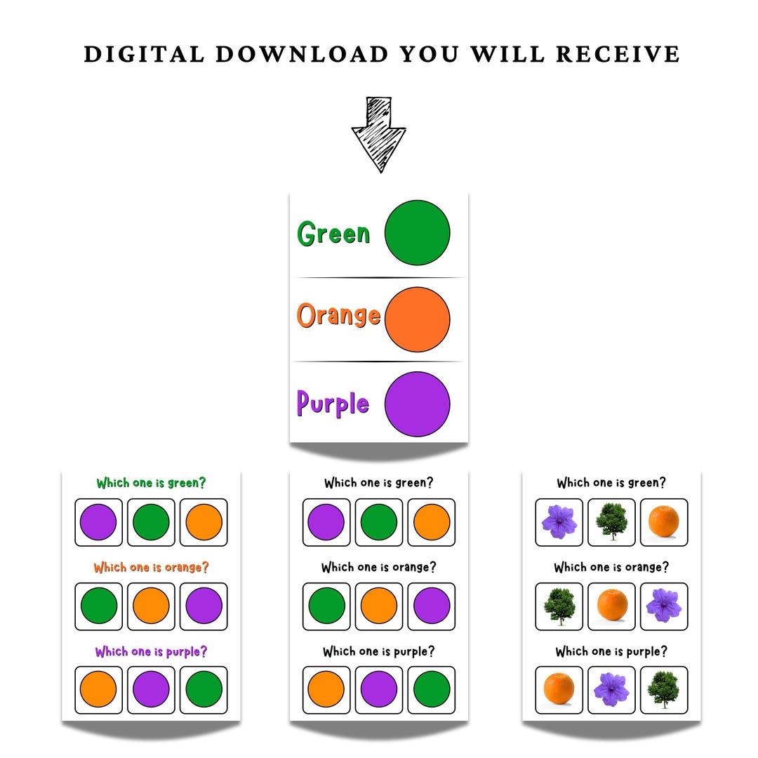 Learning Colors Green/orange/purple prompt Fading Transferring ...