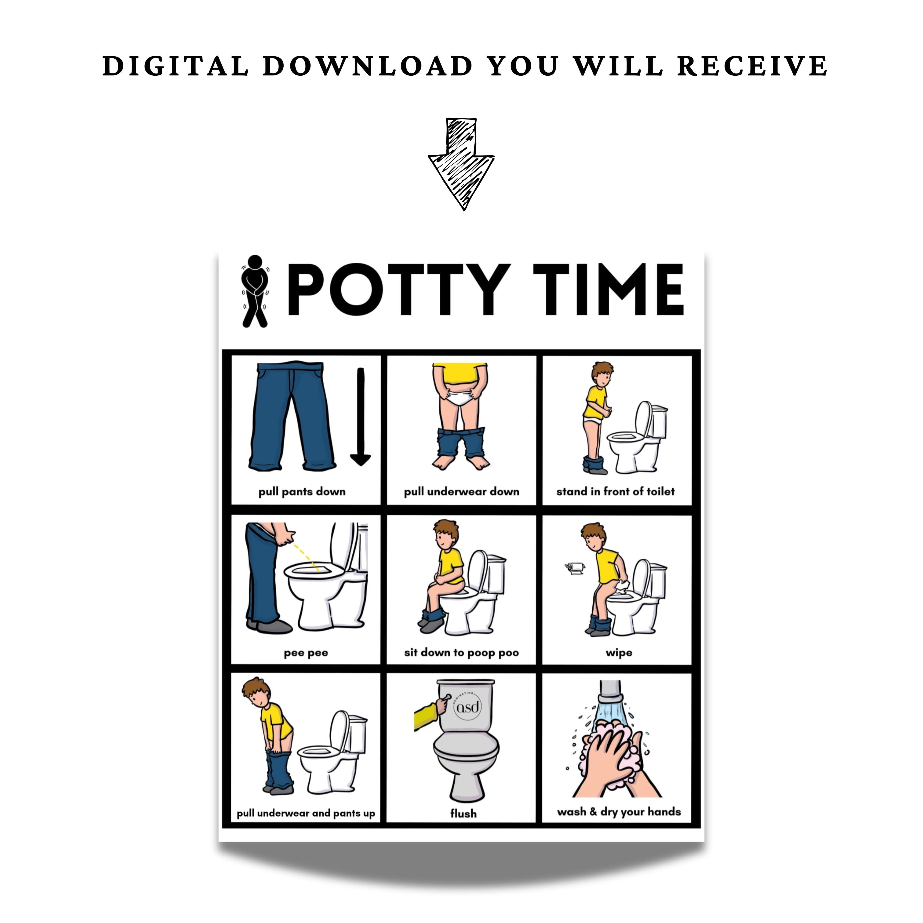 Boy-english-potty Chart/daycare-montessori-homeschool-speech Therapy ...