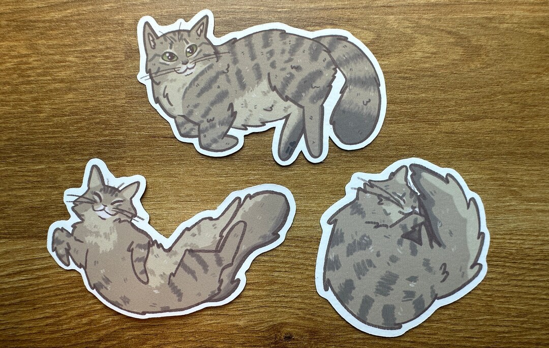 Tabby Cat Vinyl Stickers | Stationary | for Journaling, Planner, Water ...
