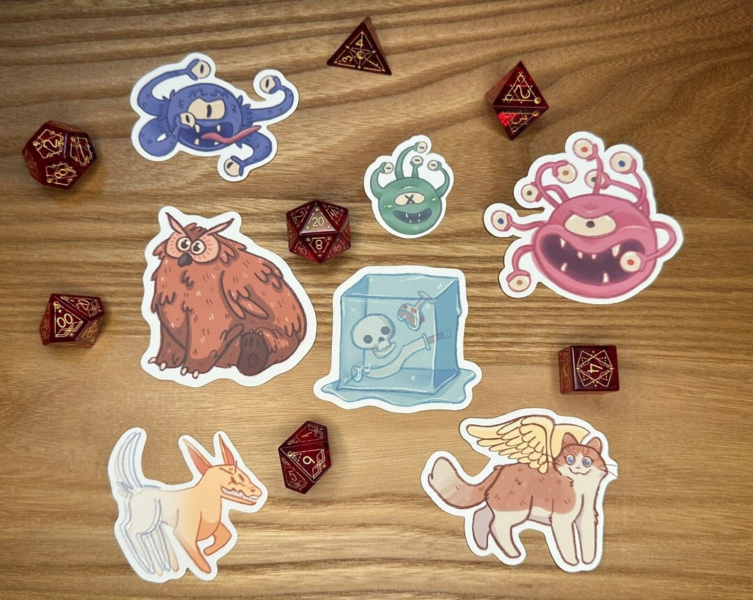 TTRPG (dnd, Pathfinder) Inspired Monster Stickers | Stationary | for ...