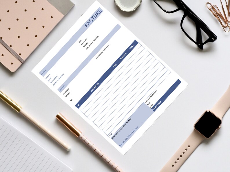 Excel & PDF Ready Invoice Template - French Versions Included - Etsy