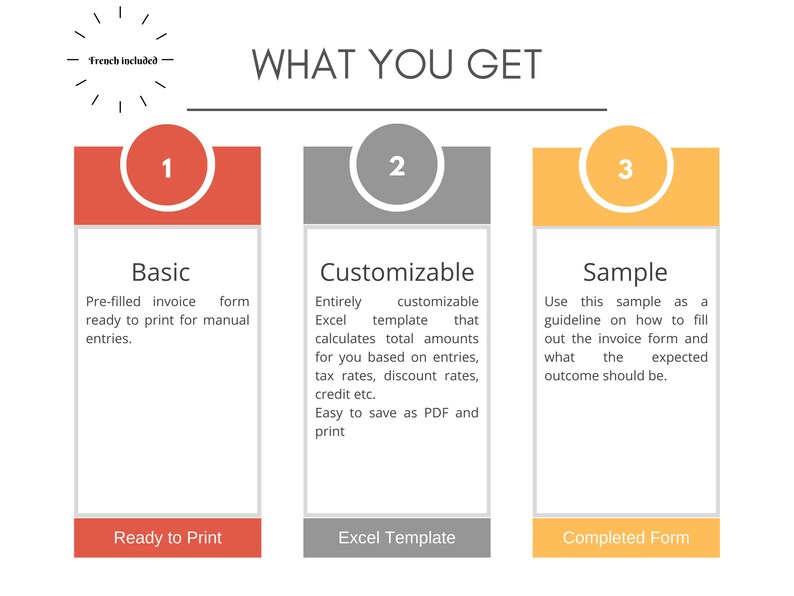 Excel & PDF Ready Invoice Template - French Versions Included - Etsy