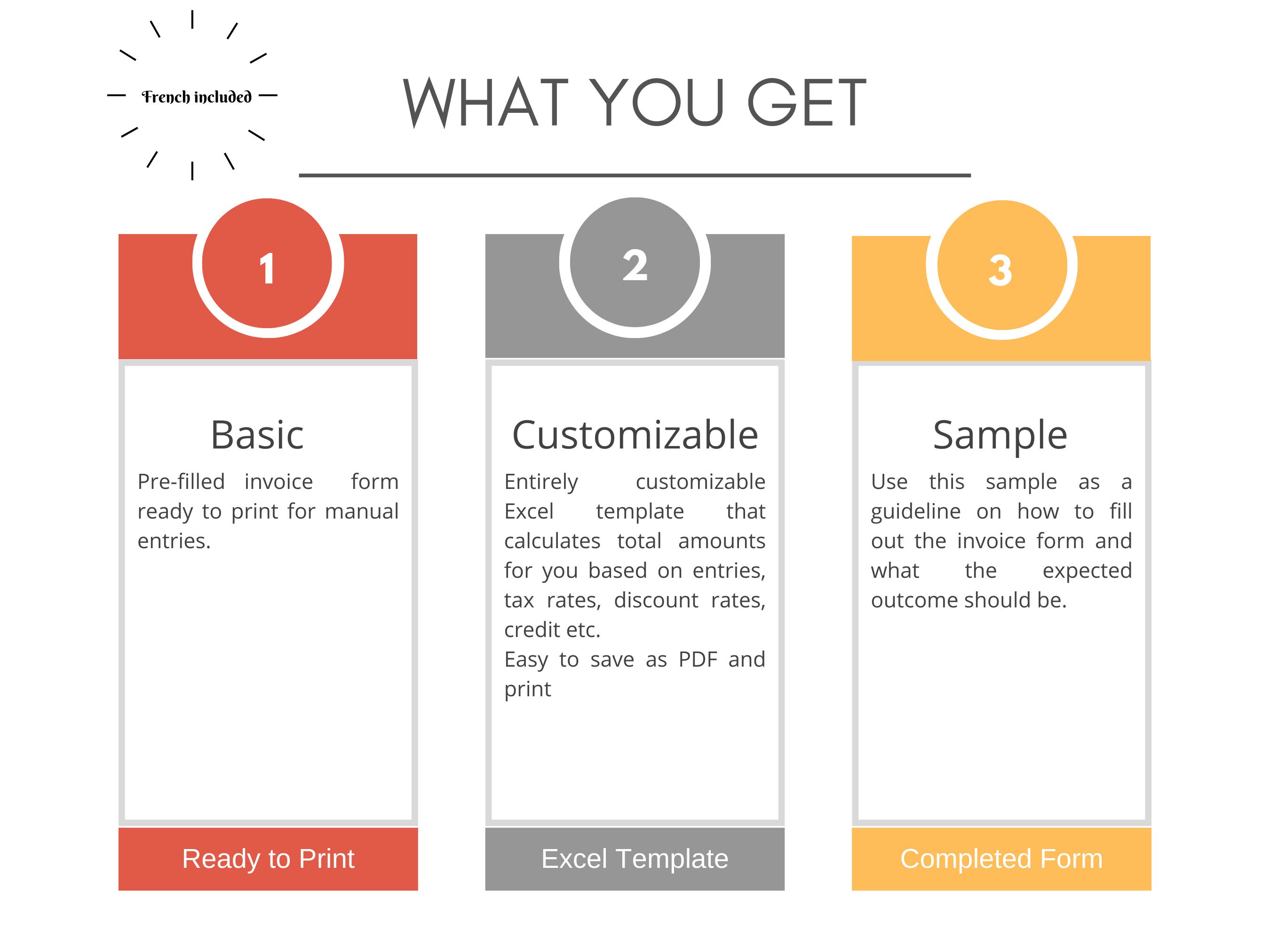 Excel & PDF Ready Invoice Template - French Versions Included - Etsy