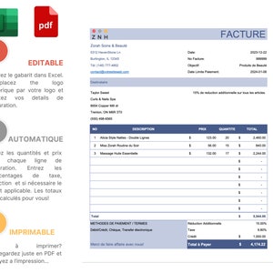Excel & PDF Ready Invoice Template - French Versions Included - Etsy