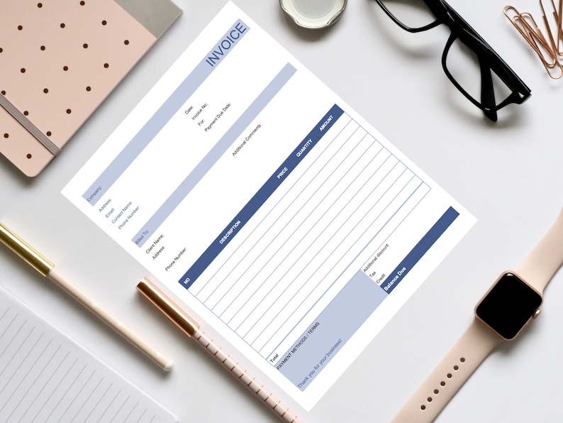 Excel & PDF Ready Invoice Template - French Versions Included - Etsy