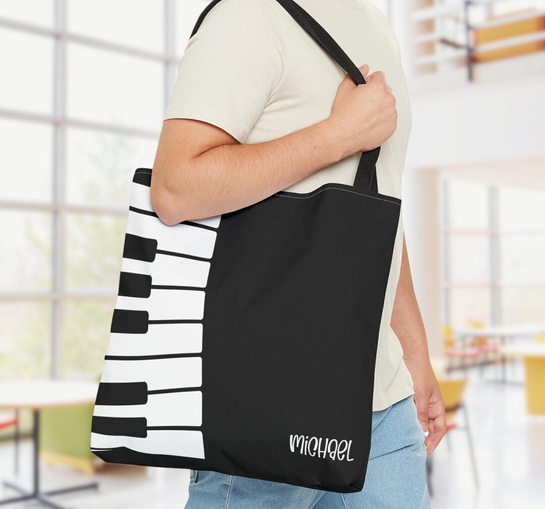 Personalized Piano Tote Bag AOP Music Gift for Him & Her - Etsy