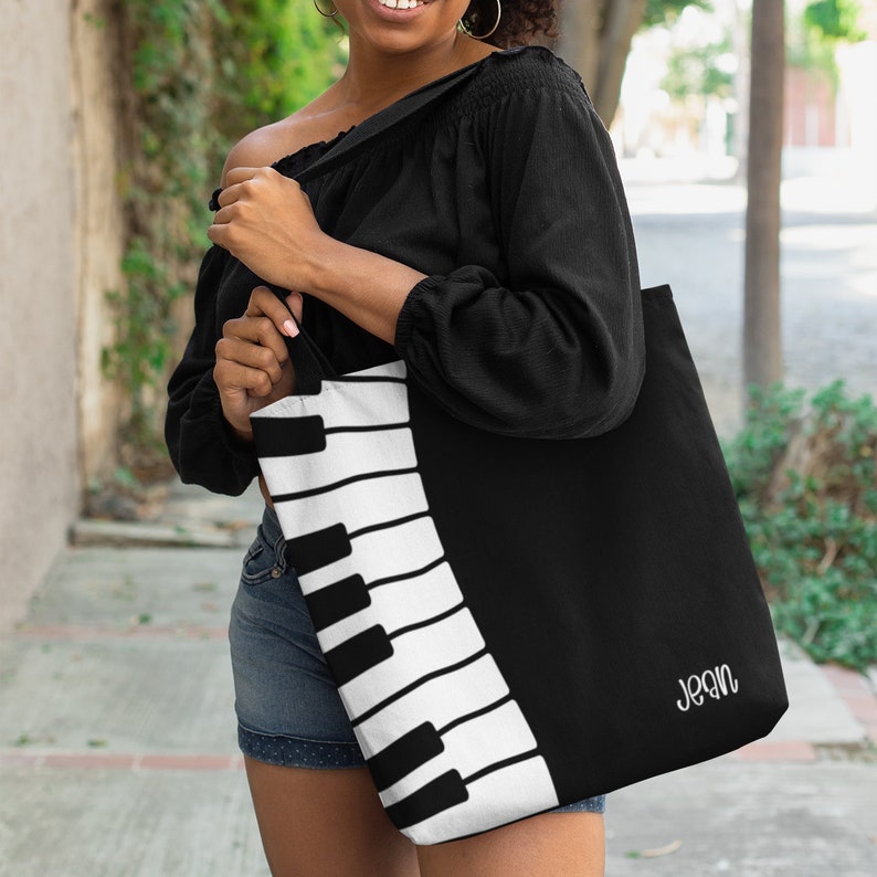 Personalized Piano Tote Bag AOP Music Gift for Him & Her - Etsy
