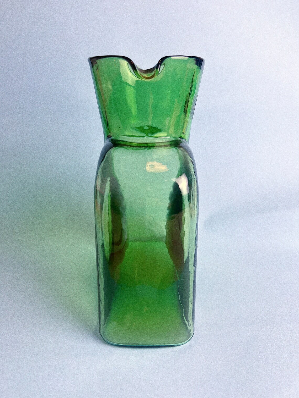 Vintage Handmade Blenko Glass Double Spout Water Pitcher - Etsy