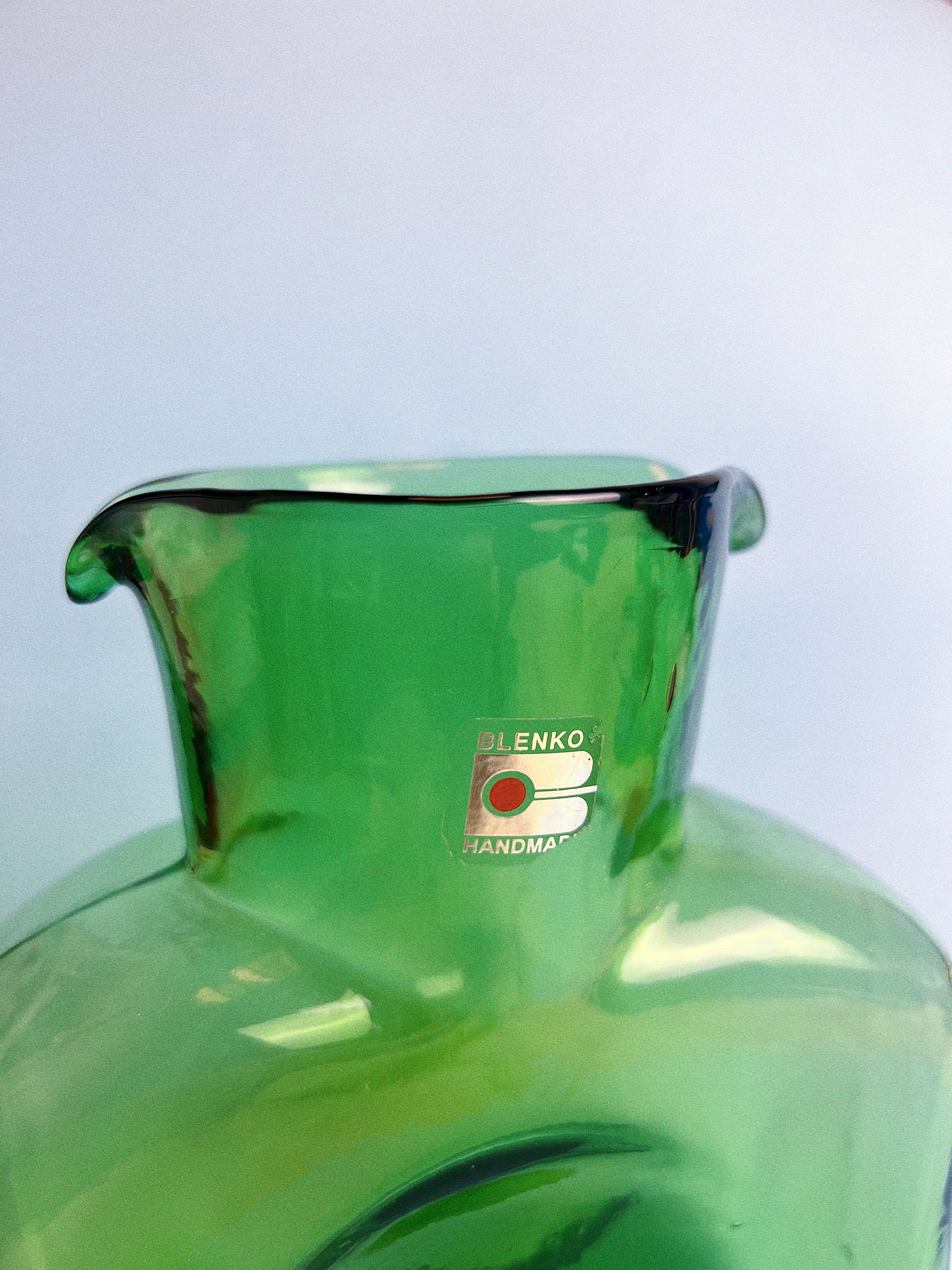 Vintage Handmade Blenko Glass Double Spout Water Pitcher - Etsy