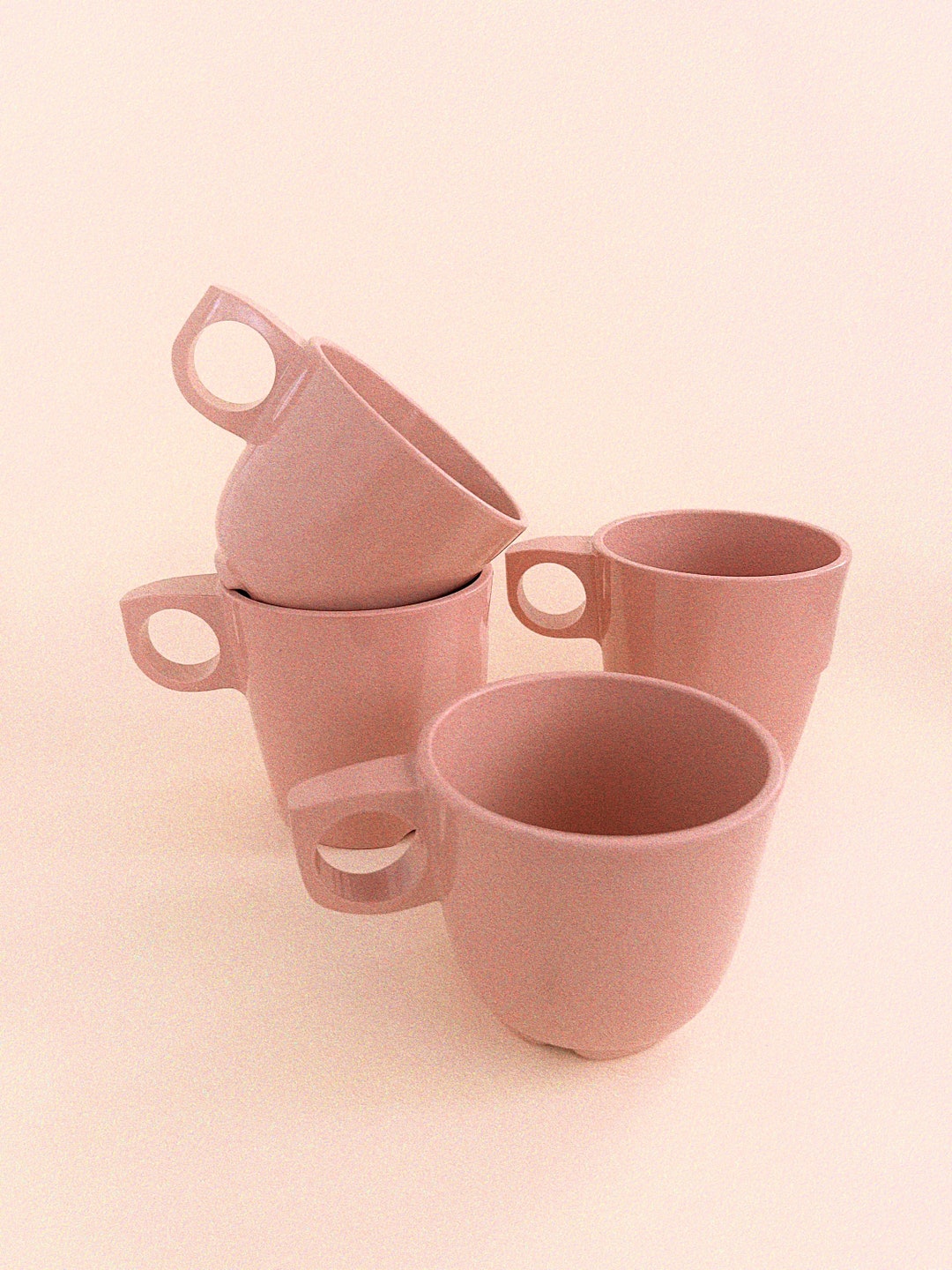 Vintage Melmac Nesting Mugs | Rose - Coffee or Tea - Etsy