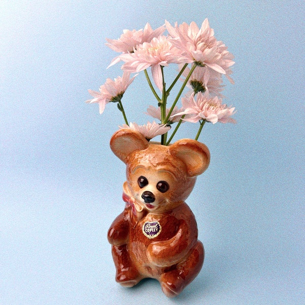 Vintage Teddy Bear Vase - Etsy