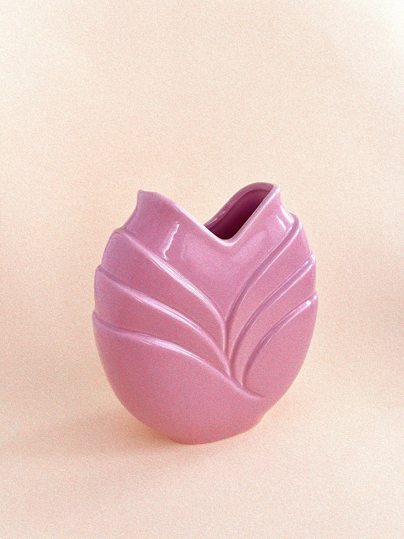 Vintage Ceramic Art Deco Vase | Pink - Etsy