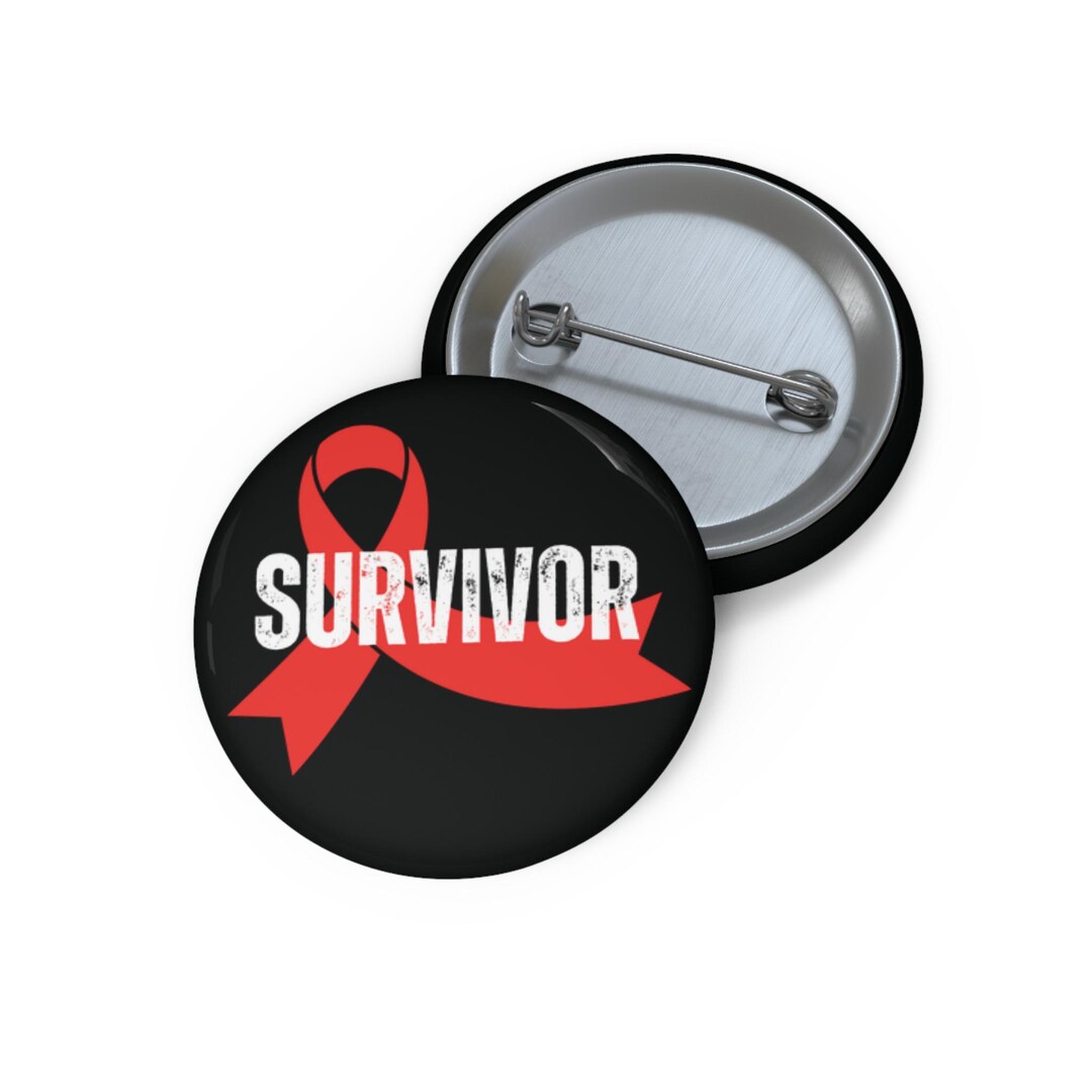 Blood Cancer Ribbon Survivor Pin, Blood Cancers Awareness Button ...